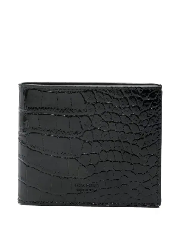 TOM FORD Crocodile-embossed Leather Wallet - Black