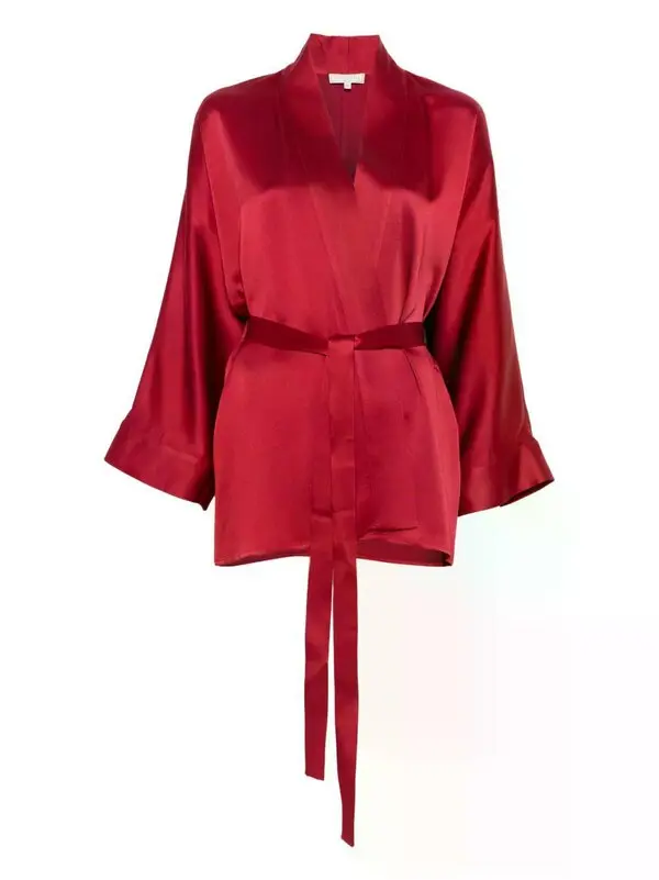 Antonelli Firenze Satin-paneled Wrap Jacket