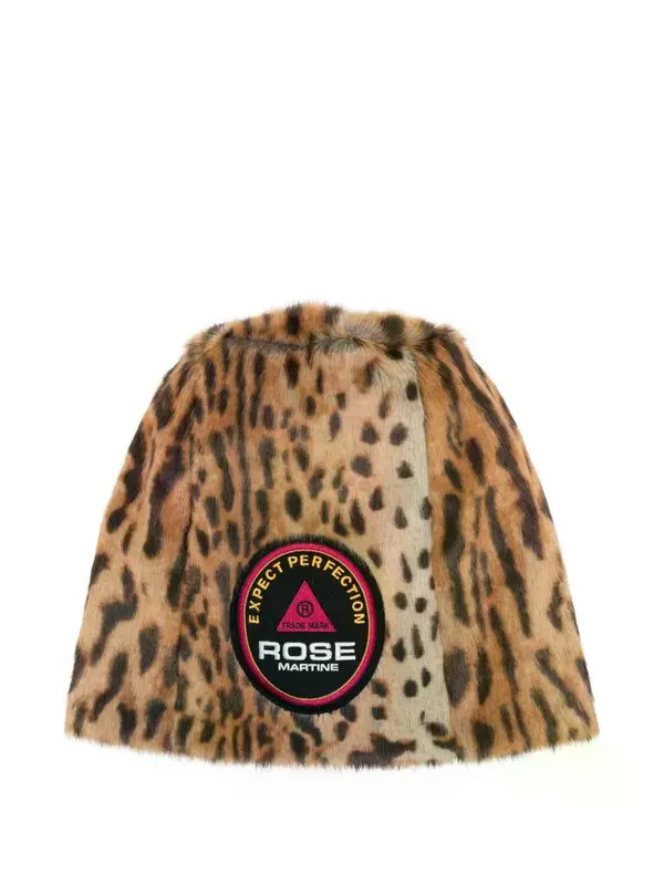 Martine Rose Leopard-print Patch Hat - Brown
