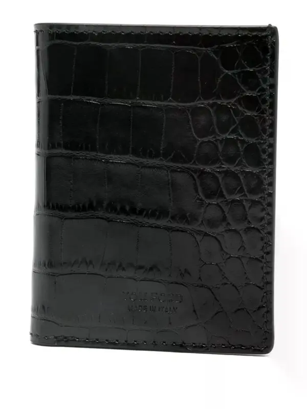 TOM FORD Crocodile-embossed Cardholder - Black