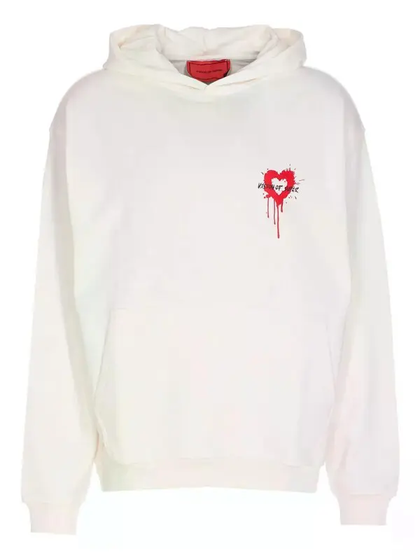 VISION OF SUPER Heart-print Hoodie - White
