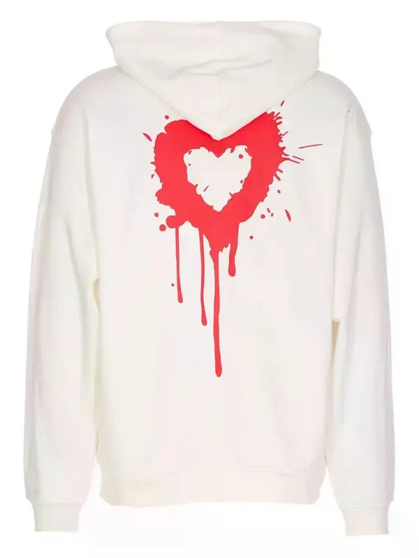VISION OF SUPER Heart-print Hoodie - White