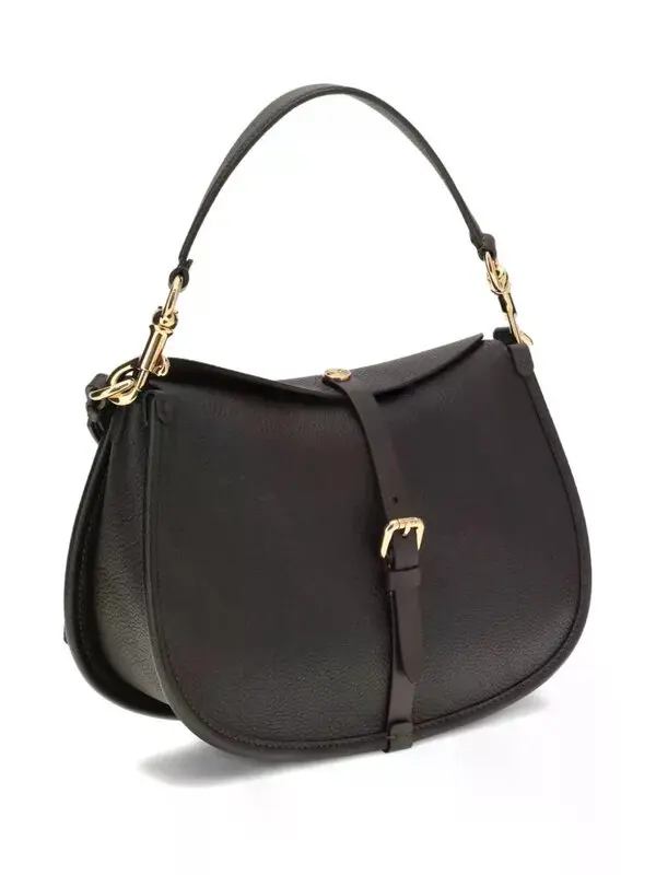 Etro Buckle-fastening Pebble-leather Shoulder Bag - Brown