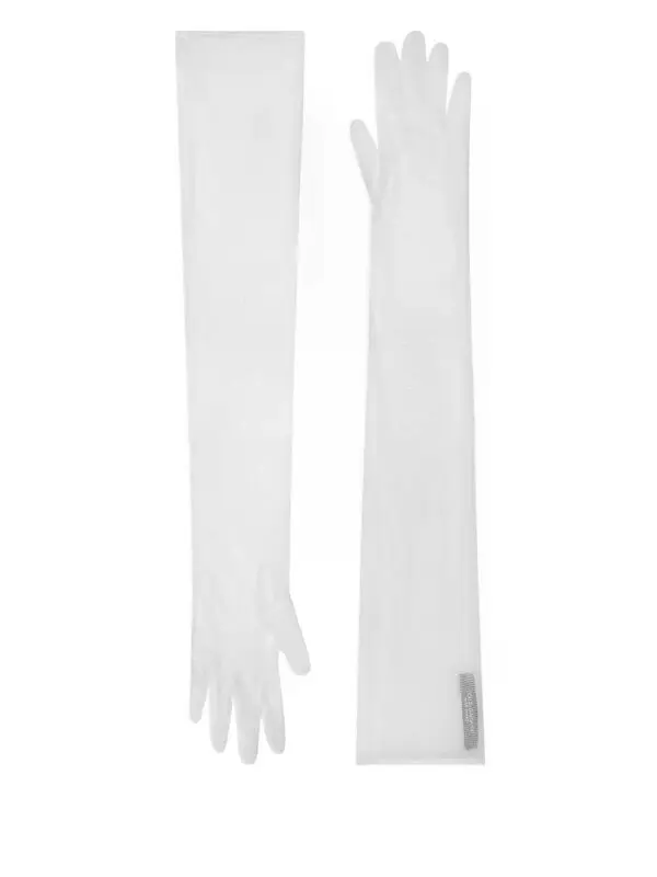 Dolce & Gabbana Tulle Gloves - White