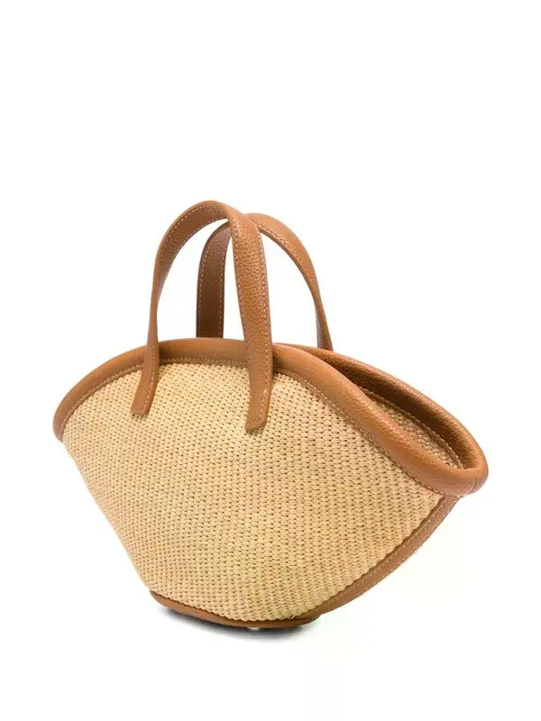 SIMONMILLER Raffia Leather-trimmed Tote