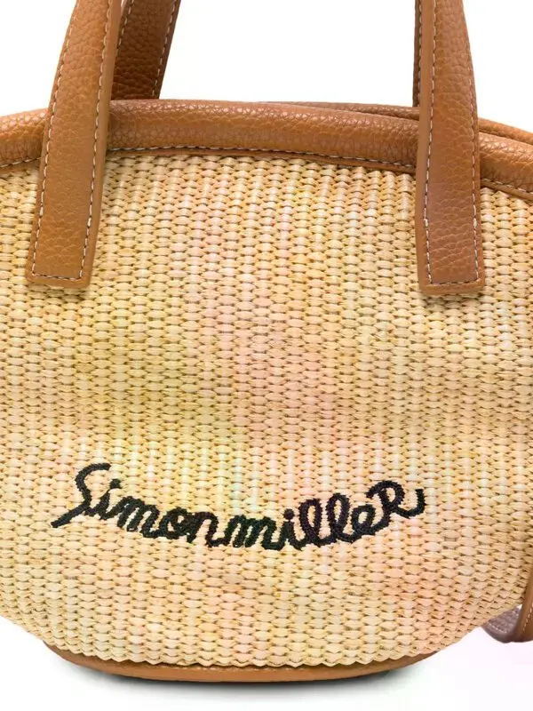 SIMONMILLER Raffia Leather-trimmed Tote