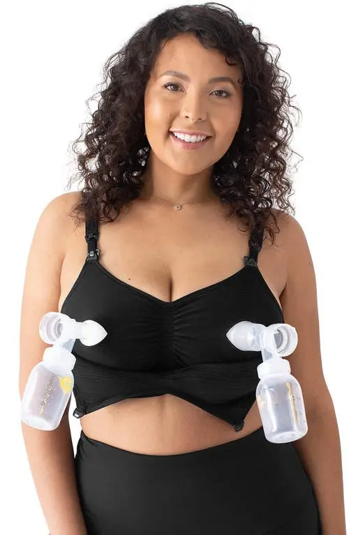 KINDRED BRAVELY Busty Sublime Hands-free Pumping & Nursing Bra -sizing Options From E-h Cup - Black