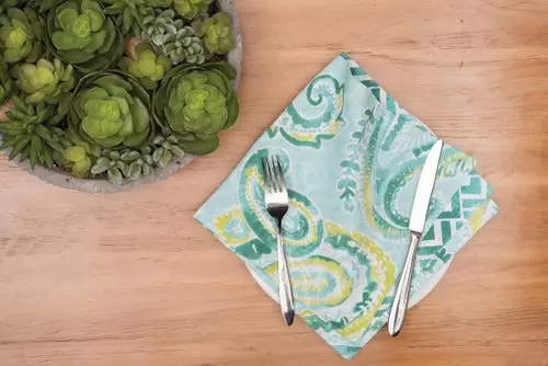 C&F HOME Jade Cotton Reversible Cloth Napkin Set Of 6