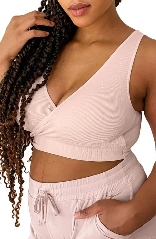 KINDRED BRAVELY Busty Sublime Adjustable Crossover Nursing & Lounge Bra -sizing Options From E-i Cup - Soft Pink