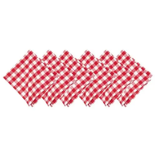 C&F HOME Ashford Cotton Napkin Machine Washable Set Of 6 - Red