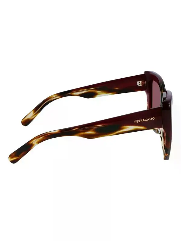 FERRAGAMO Tortoiseshell-effect Square-frame Sunglasses