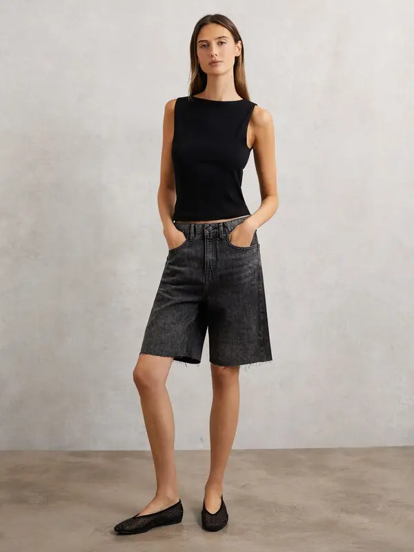 Good American Denim Bermuda Shorts - Black