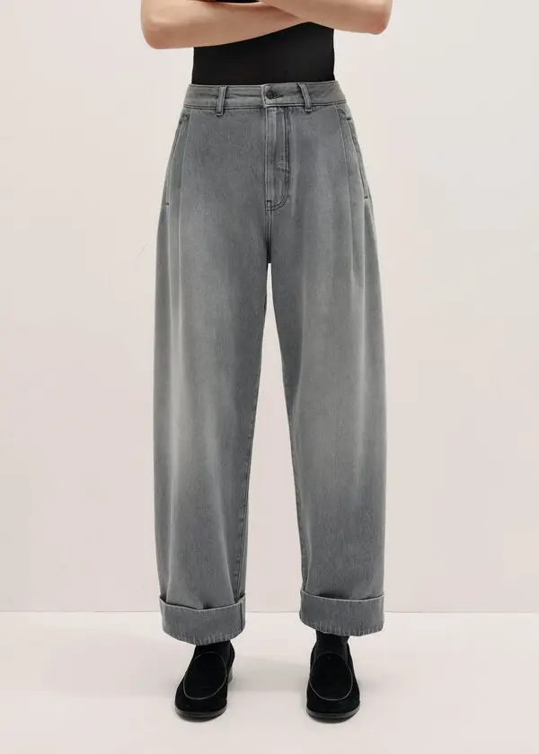 ME+EM Pleated Wide Leg Jeans