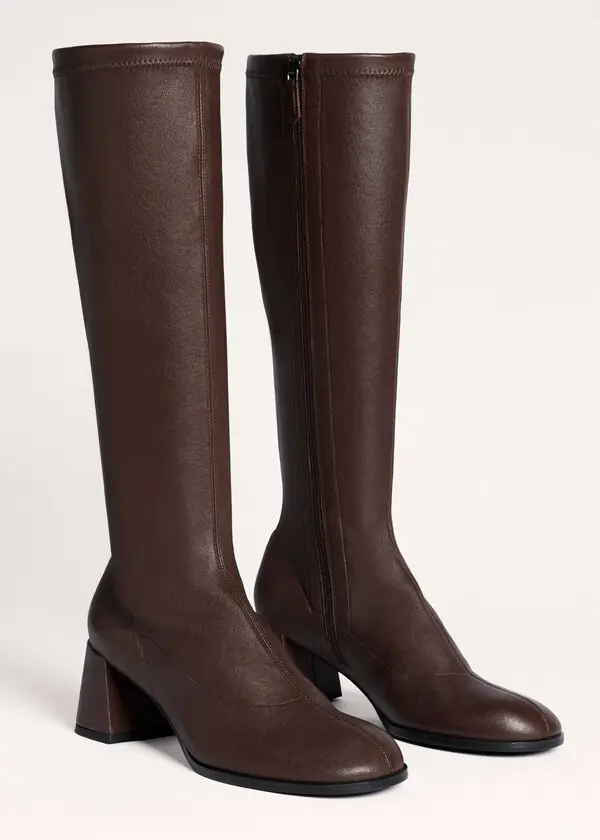 ME+EM Knee-high Stretch Boots - Chestnut
