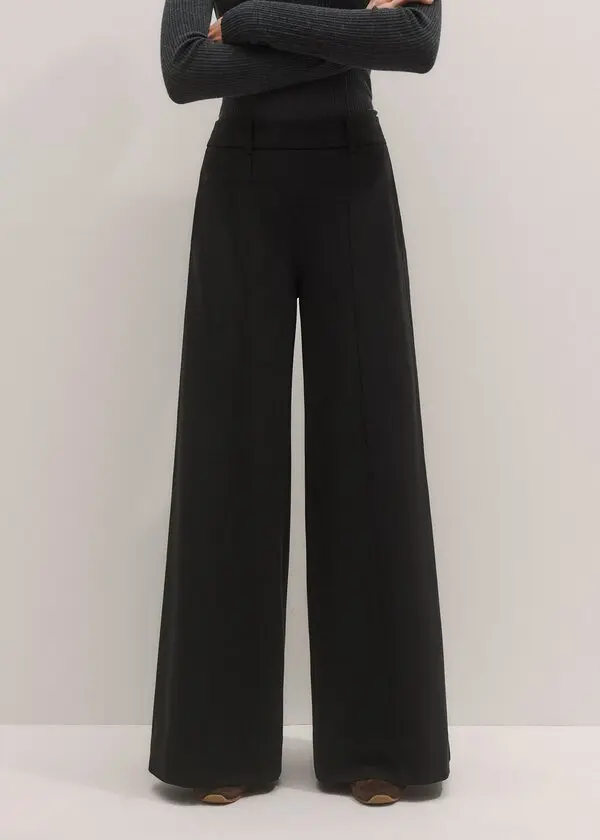 ME+EM Tailored Wide-leg Trousers - Black