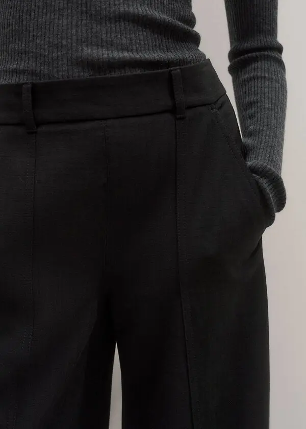 ME+EM Tailored Wide-leg Trousers - Black
