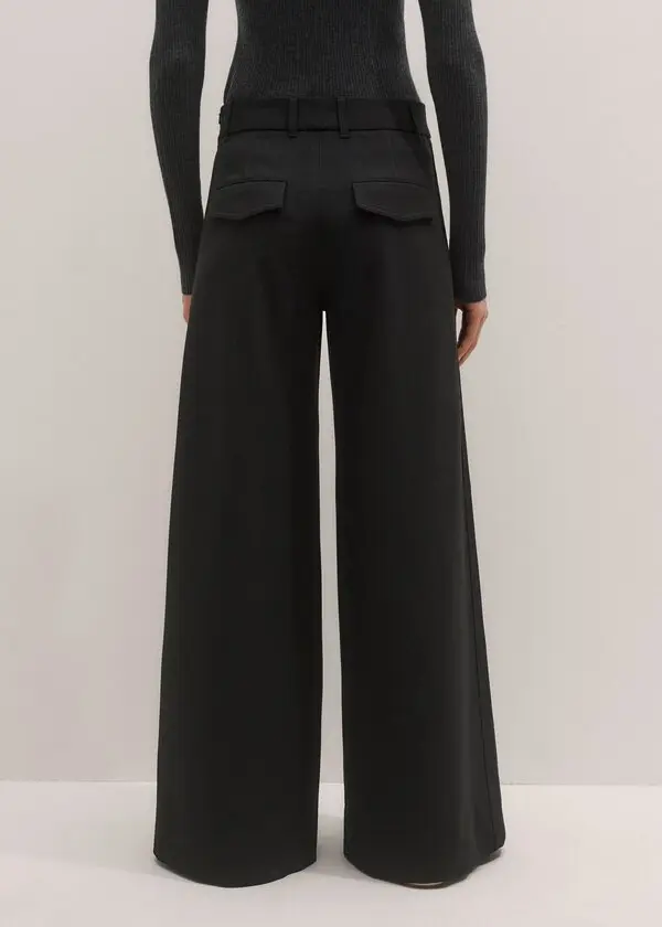 ME+EM Tailored Wide-leg Trousers - Black