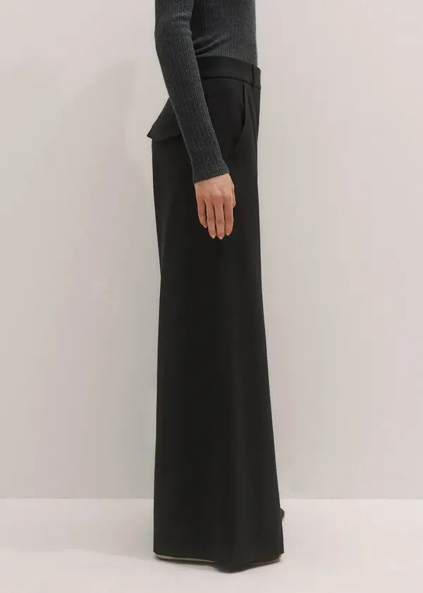 ME+EM Tailored Wide-leg Trousers - Black