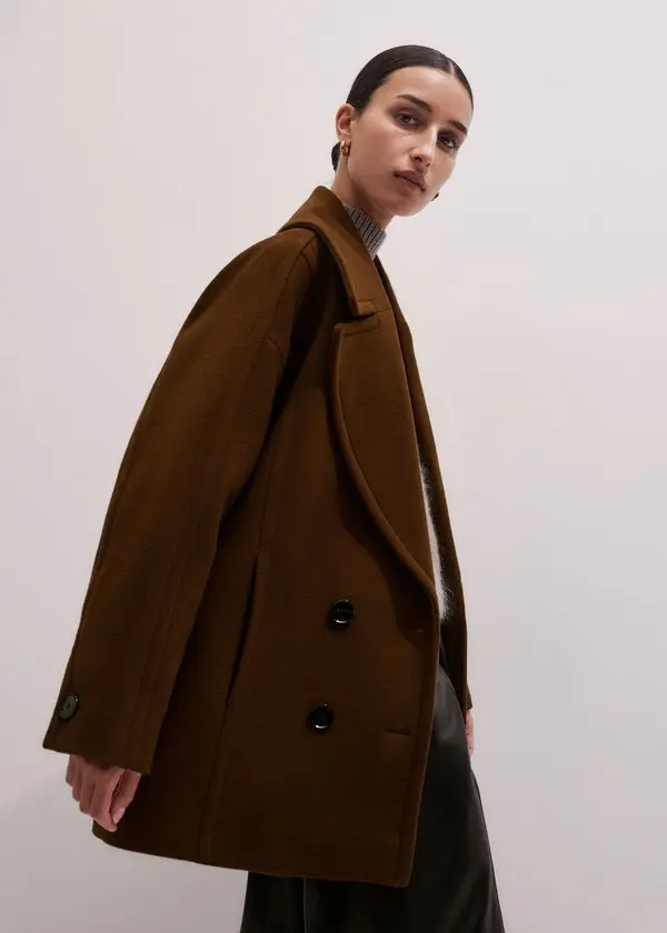 ME+EM Soft Shoulder Military Coat - Chestnut