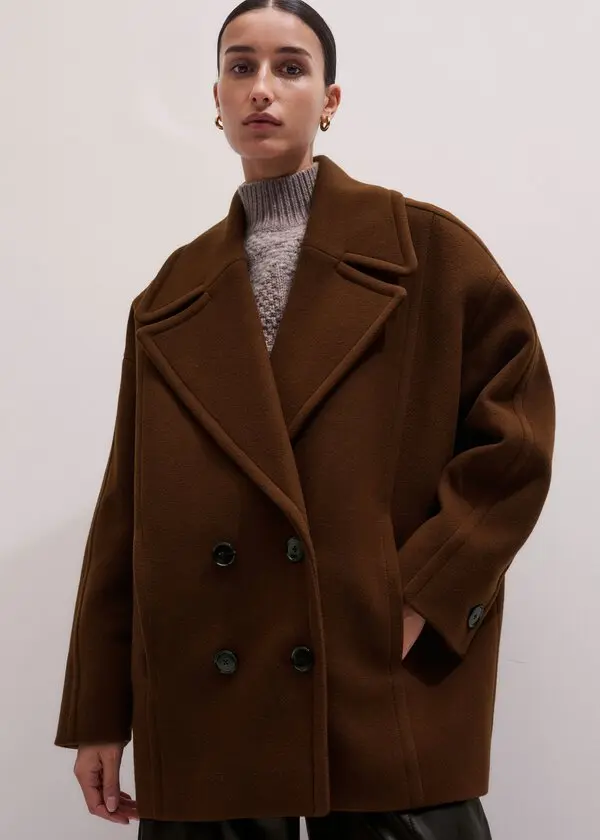 ME+EM Soft Shoulder Military Coat - Chestnut