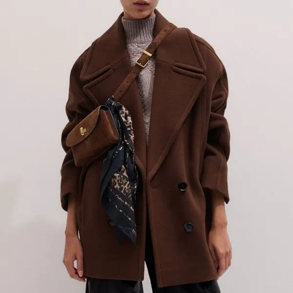 ME+EM Soft Shoulder Military Coat - Chestnut