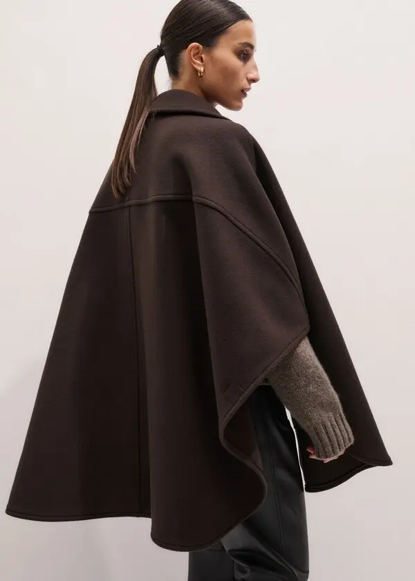 ME+EM Wool-blend Cape Coat With Engineered Seams