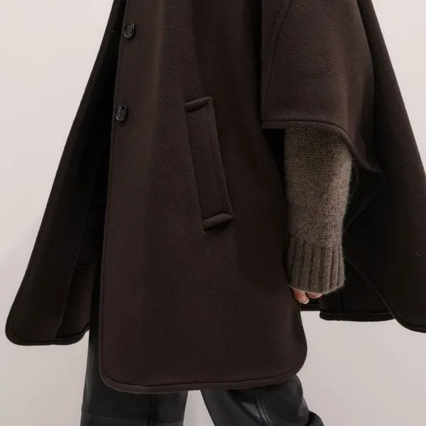 ME+EM Wool-blend Cape Coat With Engineered Seams