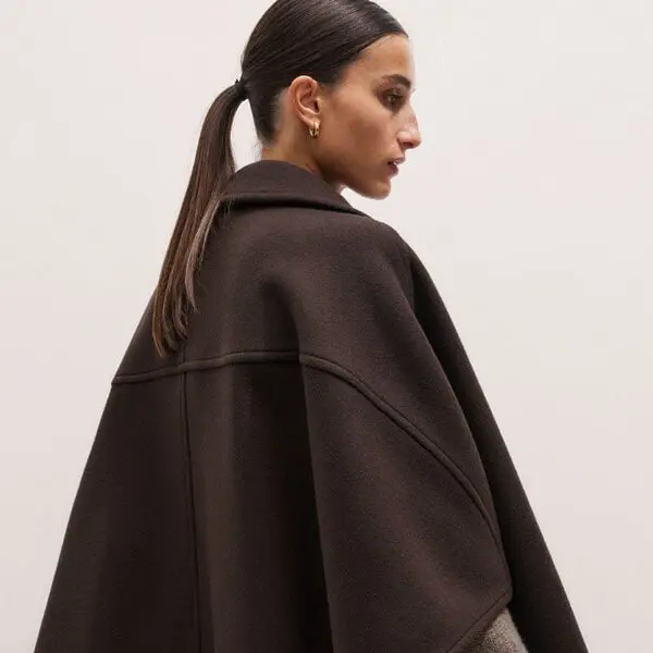 ME+EM Wool-blend Cape Coat With Engineered Seams
