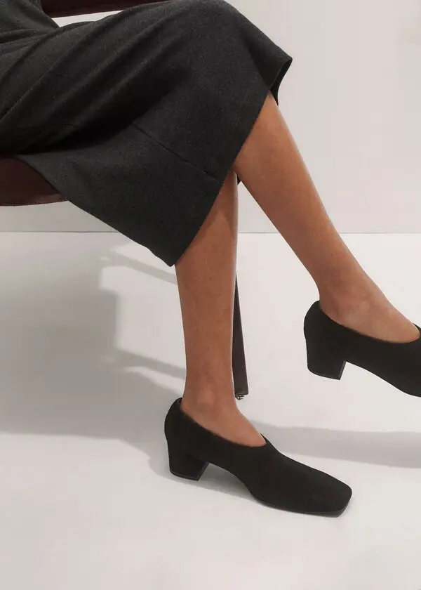ME+EM High Front Block Heel - Black