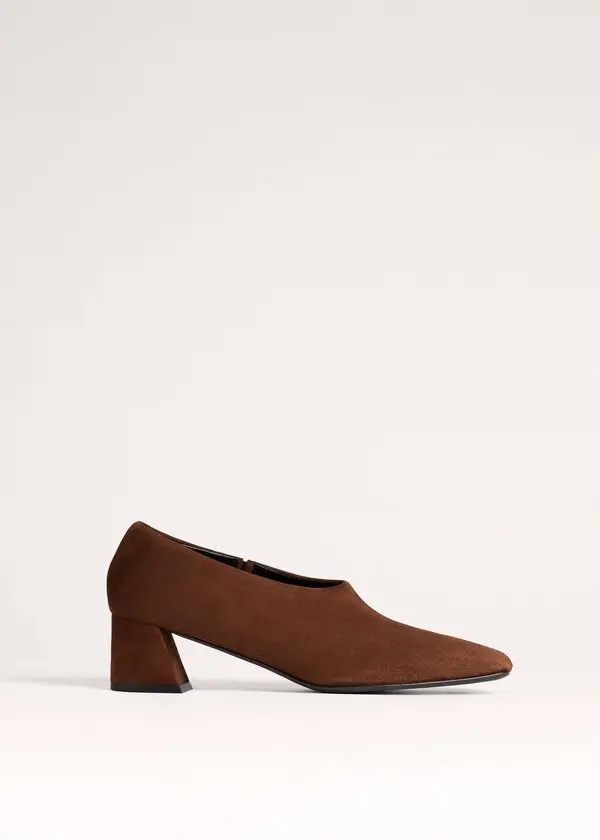 ME+EM High Front Block Heel - Chestnut