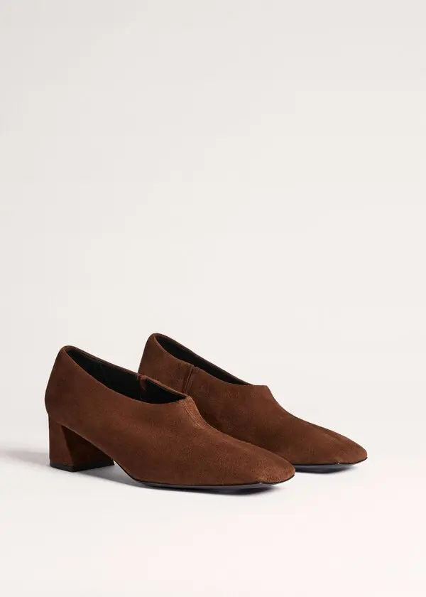 ME+EM High Front Block Heel - Chestnut