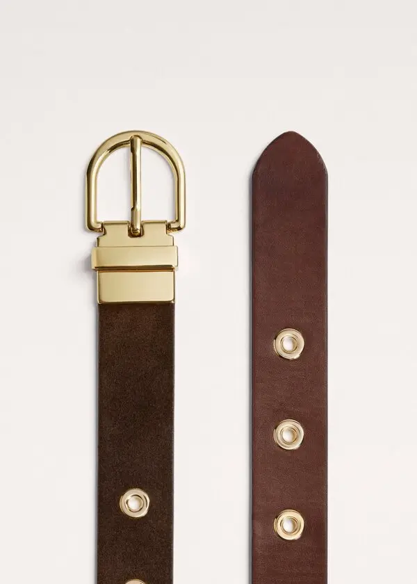 ME+EM Eyelet Reversible Belt - Dark Chocolate/chestnut