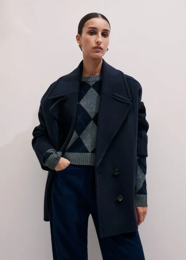 ME+EM Soft Shoulder Military Coat - Navy