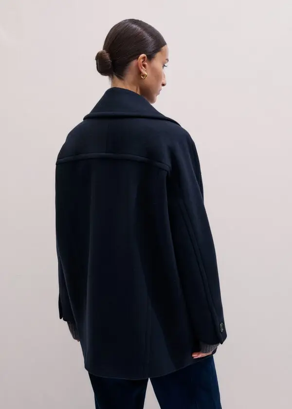 ME+EM Soft Shoulder Military Coat - Navy