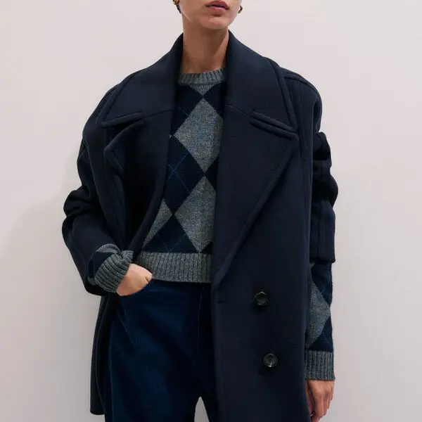 ME+EM Soft Shoulder Military Coat - Navy