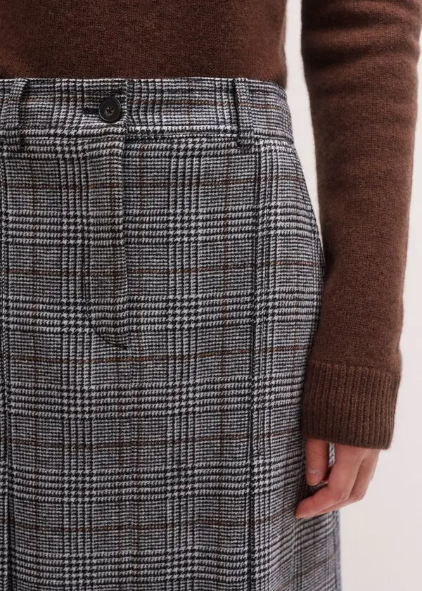 ME+EM Check Pleat Detail Maxi Skirt