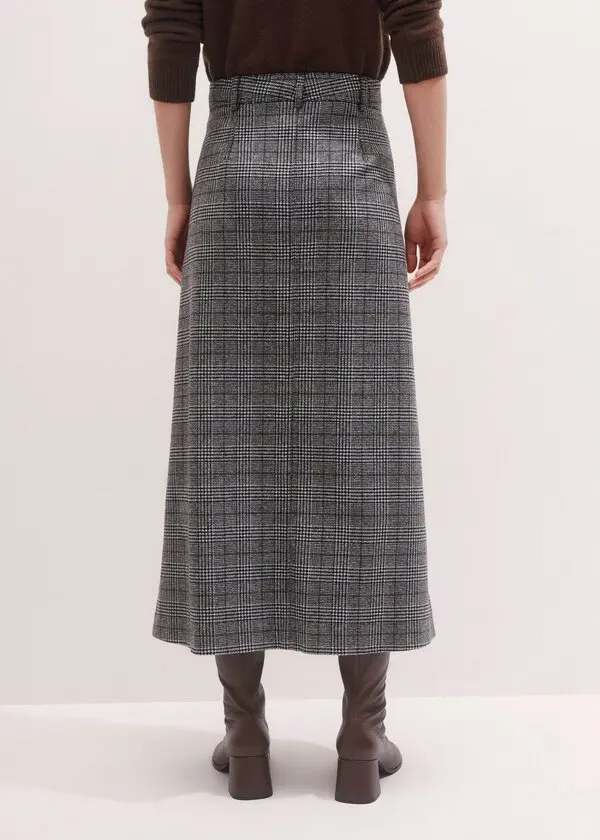 ME+EM Check Pleat Detail Maxi Skirt