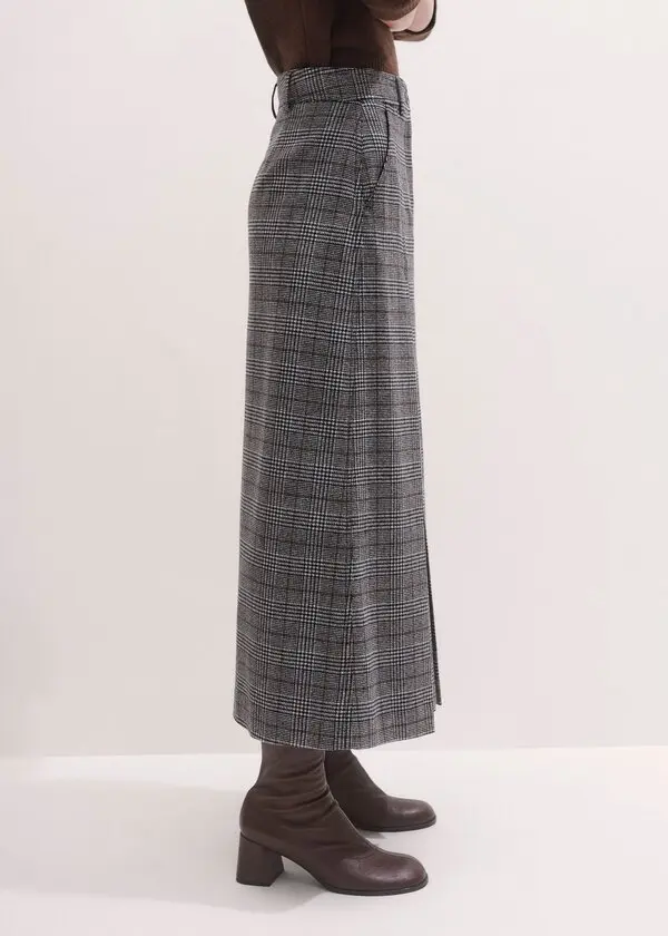 ME+EM Check Pleat Detail Maxi Skirt