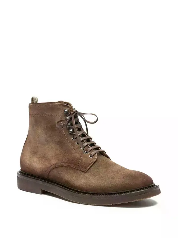 Officine Creative Lace-up Suede Boots - Brown