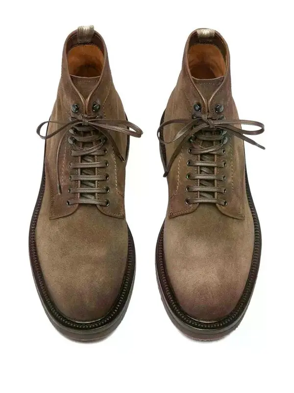 Officine Creative Lace-up Suede Boots - Brown
