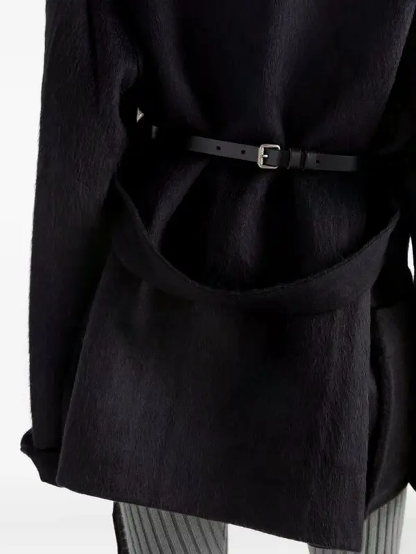 Prada Shawl-collar Belted Coat - Black