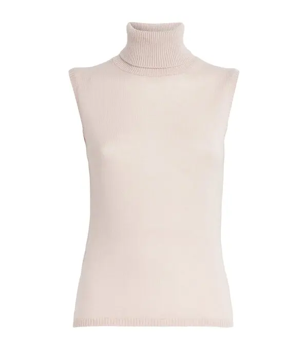Eleventy Cashmere Roll Neck Sleeveless Sweater