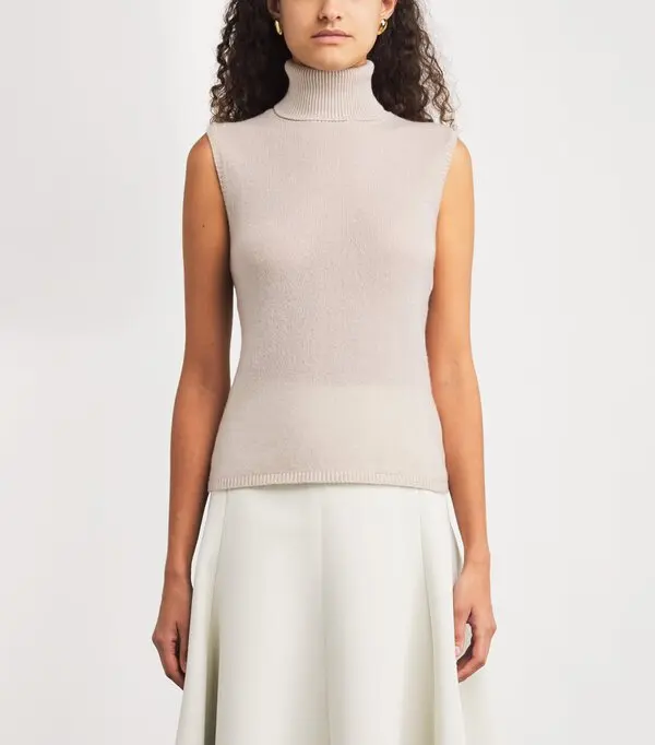 Eleventy Cashmere Roll Neck Sleeveless Sweater
