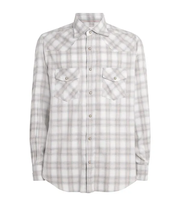 Eleventy Cotton-blend Check Texas Shirt