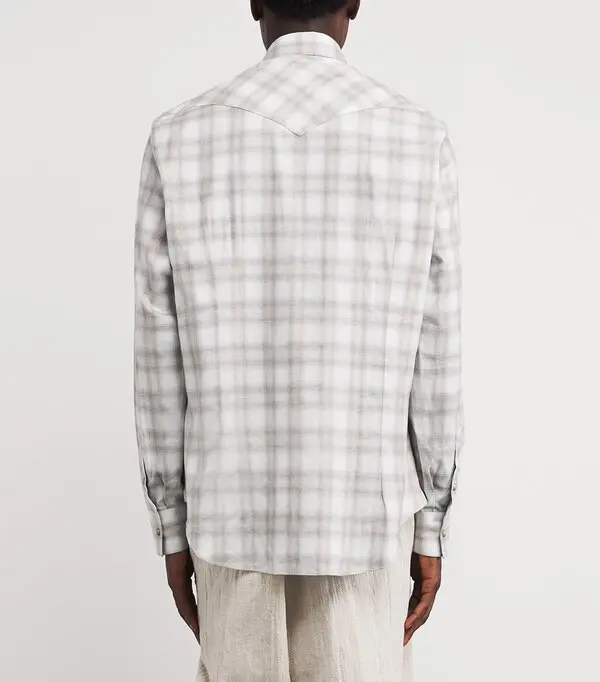 Eleventy Cotton-blend Check Texas Shirt