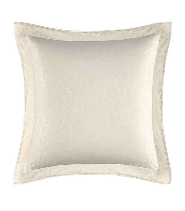 YVES DELORME Leopard Square Oxford Pillowcase - Ivory
