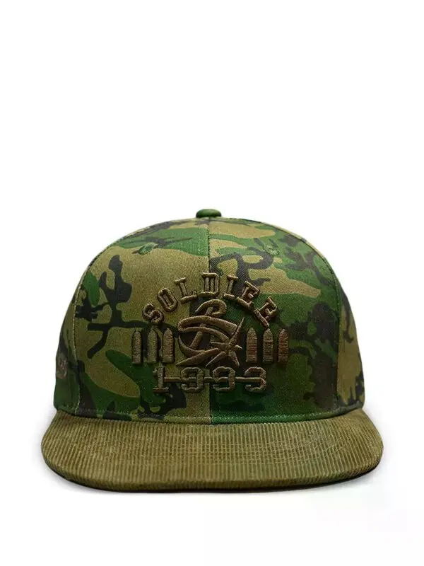 PDF Camouflage Print Corduroy Baseball Cap - Green