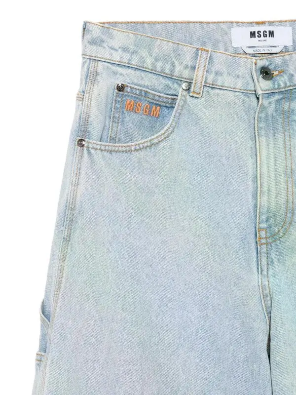 MSGM Logo Embroidery Straight Leg Carpenter Jeans