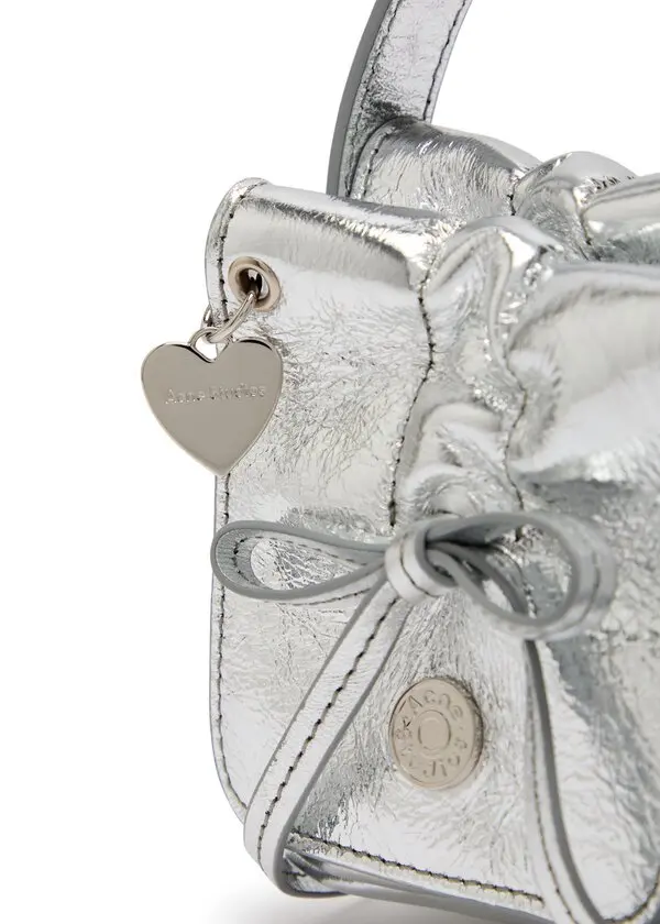 Acne Studios Multipocket Micro Metallic Top Handle Bag - Silver