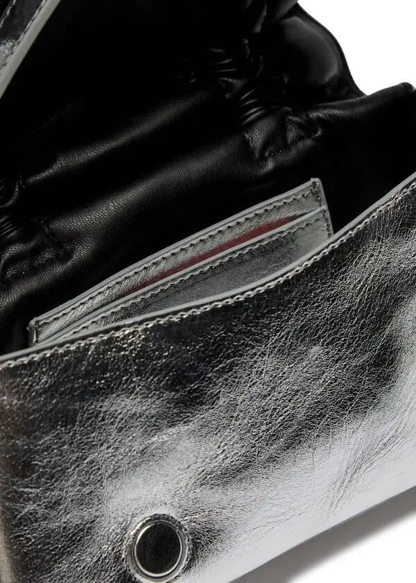 Acne Studios Multipocket Micro Metallic Top Handle Bag - Silver